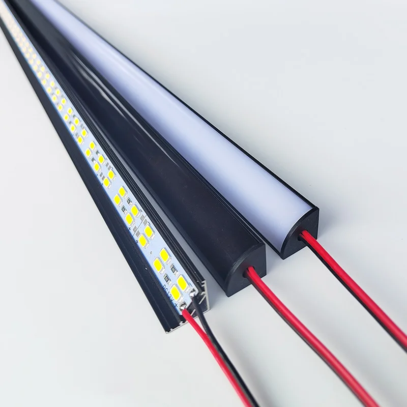 LED Black profile aluminum Super Bright led bar 72LEDs DC12V 50cm rigid ...