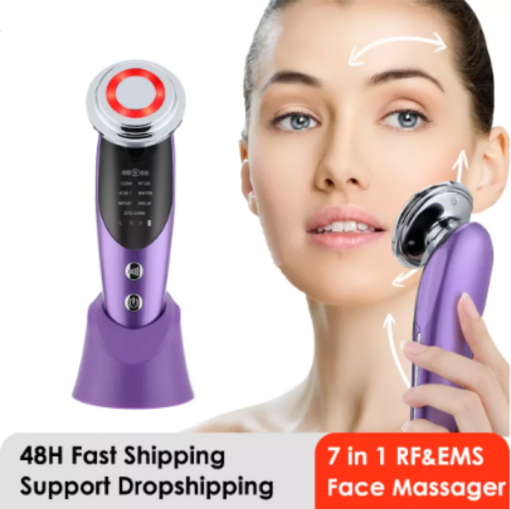 얼굴 리프트 장치, EMS RF 미세 전류 얼굴 마사지기, 빛 치료, 노화 방지, 주름 피부 회춘 미용 기기, 7 in 1 ...