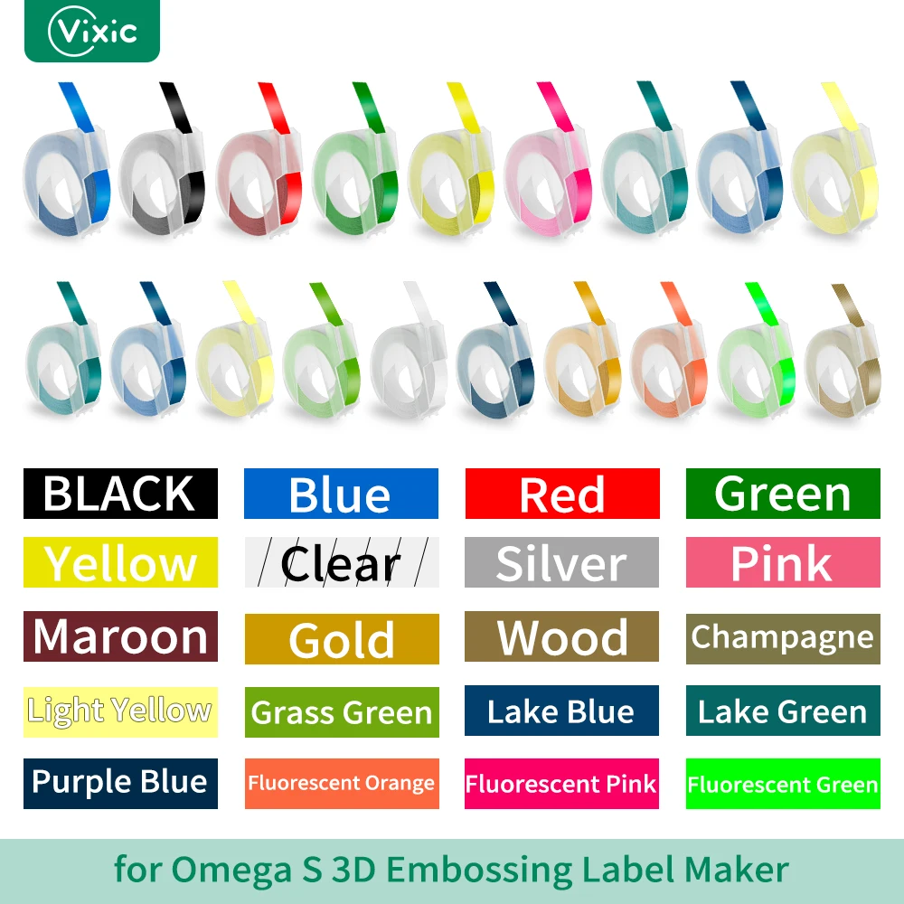 Vixic-1pcs-Compatible-Dymo-Printer-3D-Embossing-Tapes-9mm-Plastics ...