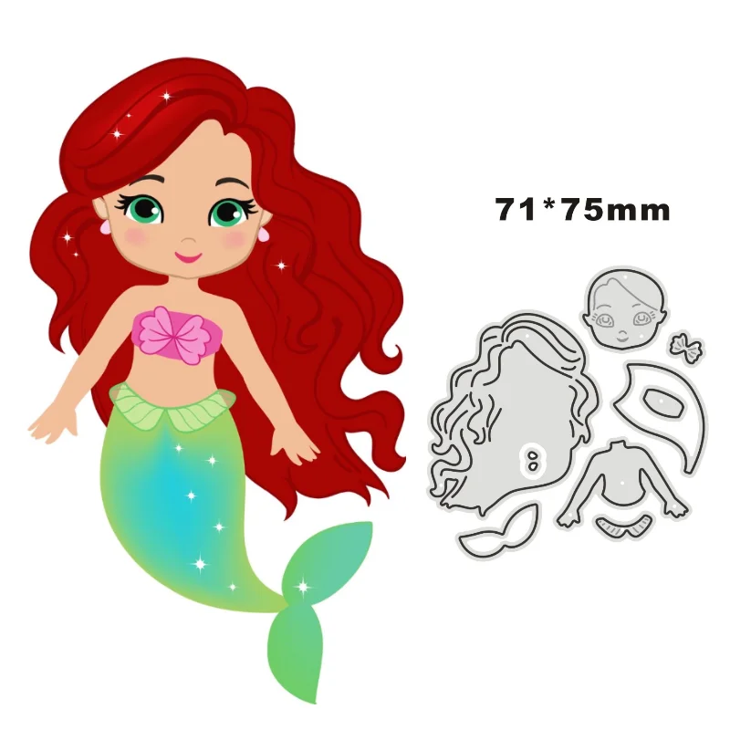 Plantillas de corte de Metal de Disney, plantilla de sirena para álbum ...