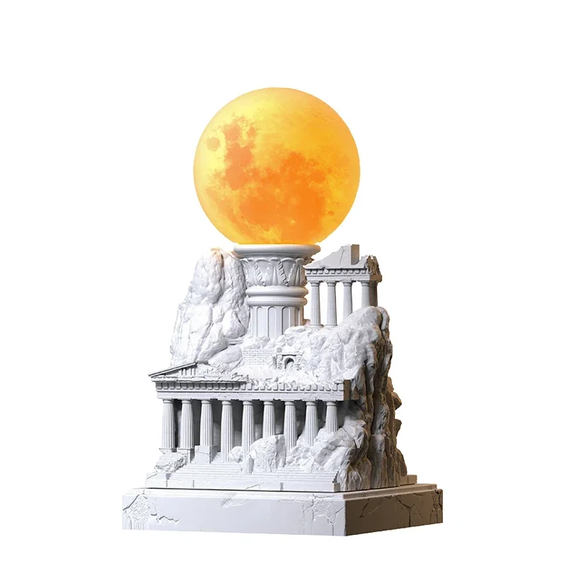 Ancient Greek plaster touch moon lamp bedroom bedside lamp atmosphere ...