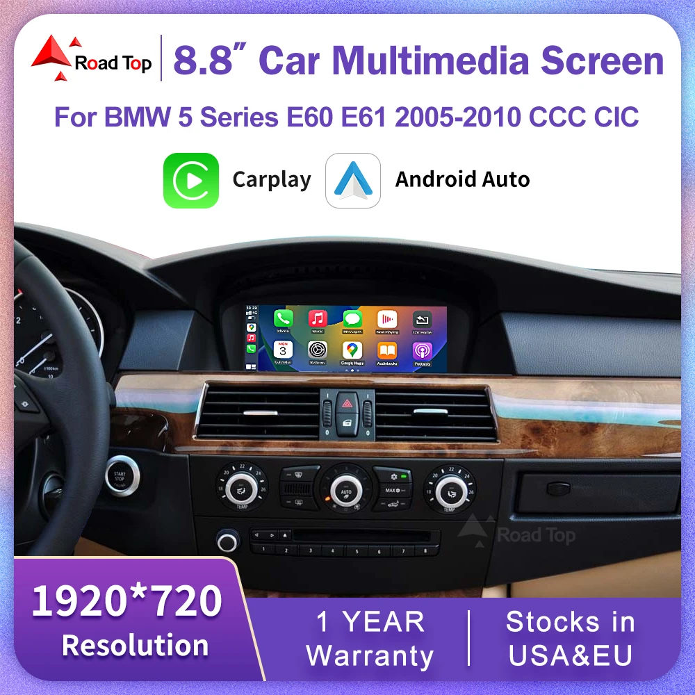 Wireless-CarPlay-Android-Auto-Car-Multimedia-Touch-Screen-For-BMW-5 ...
