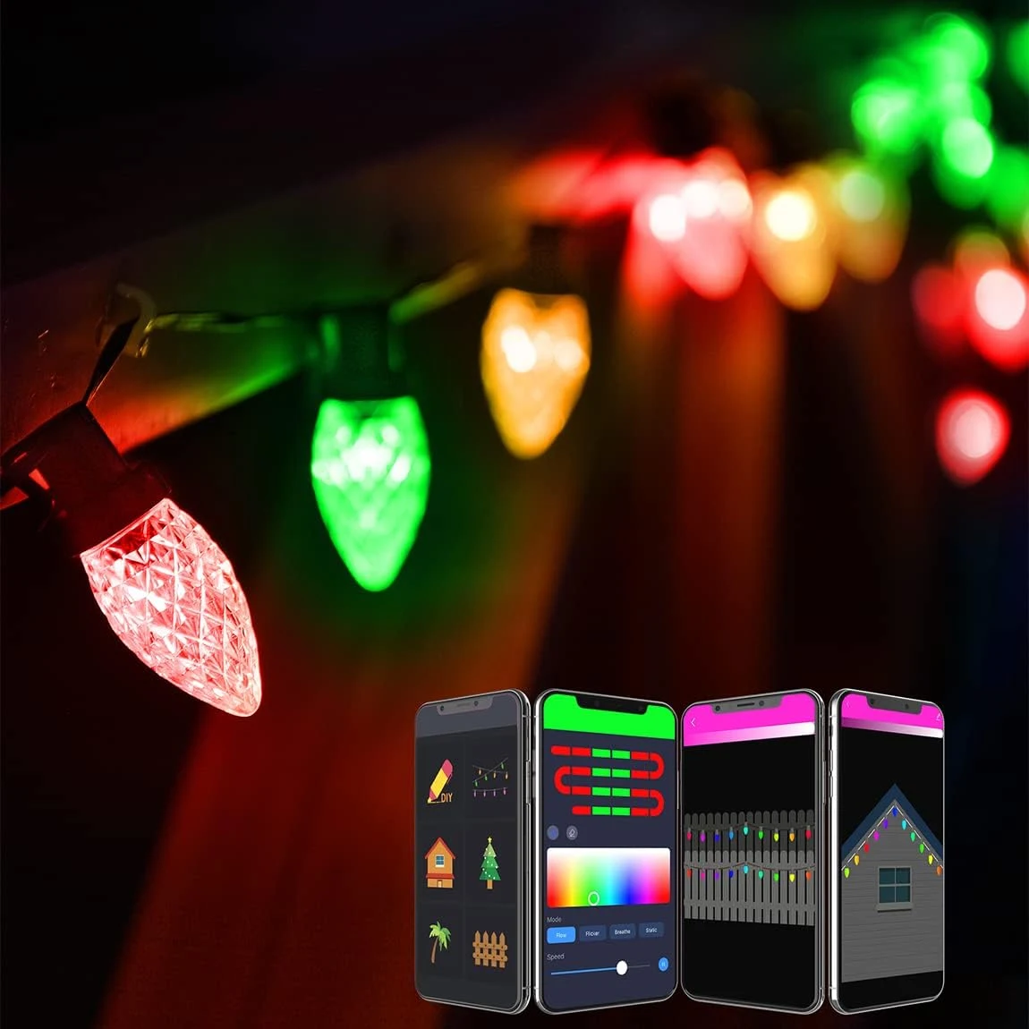 Tira-de-luces-LED-de-fresa-C9-iluminaci-n-inteligente-de-Navidad-RGB ...
