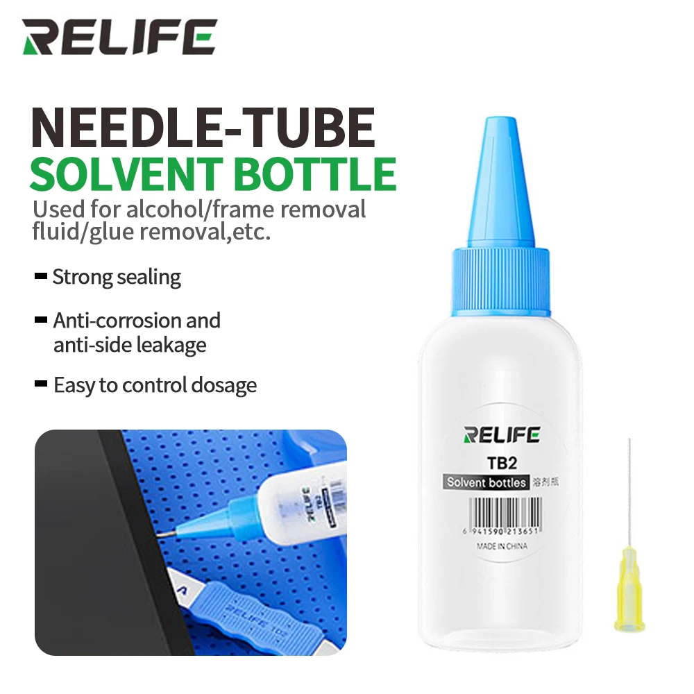 RELIFE TB2 Needle Tube Anti-static Solvent Bottle for Repair Alcohol ...