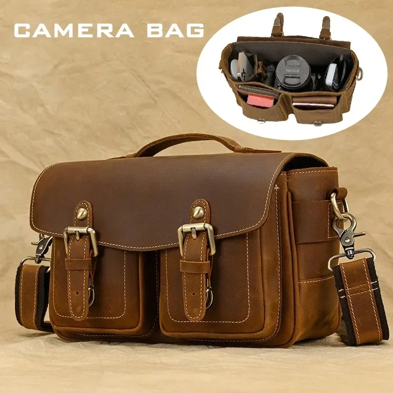 Multifunction-100-Leather-Camera-Bag-Messenger-Bag-Outdoor-Camera-Liner ...