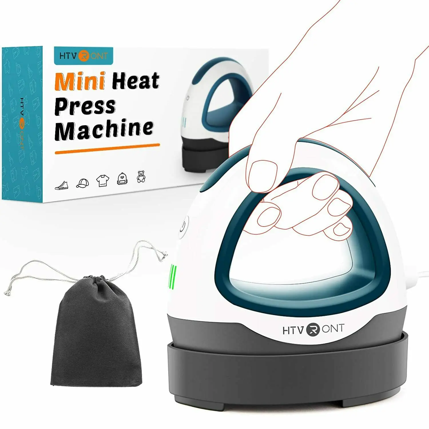HTVRONT-Portable-MINI-Heat-Press-Machine-DIY-Auto-Easy-Heating-Transfer ...