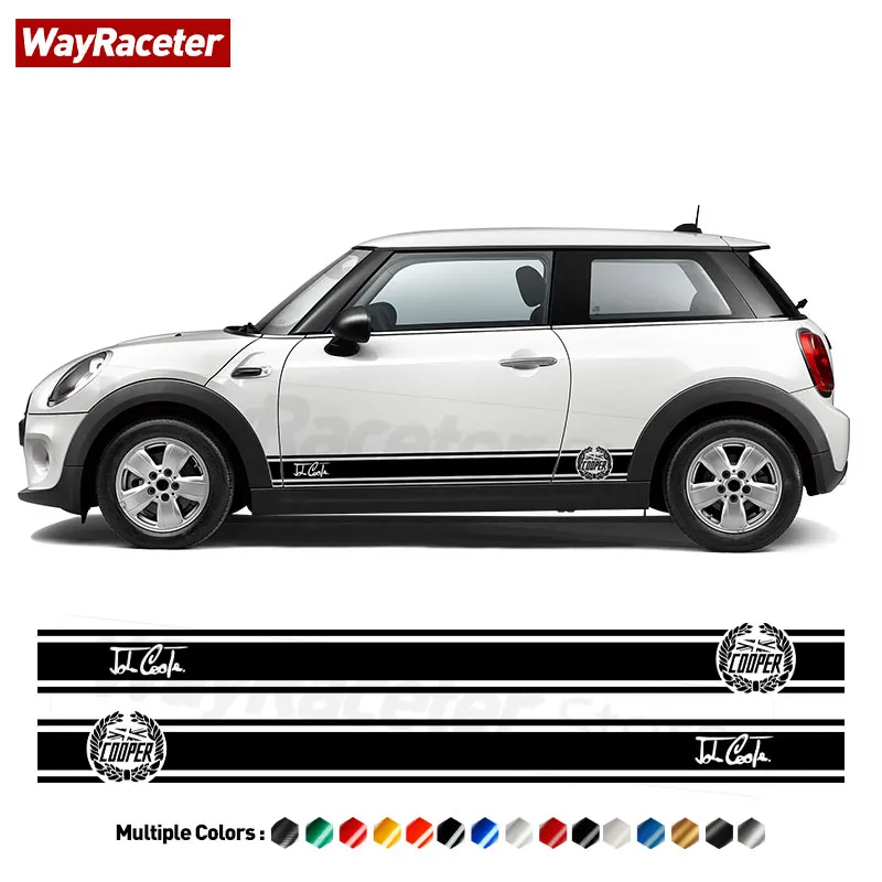 2-Pcs-Signature-John-Cooper-Union-Jack-Door-Side-Stripes-Sticker-For ...