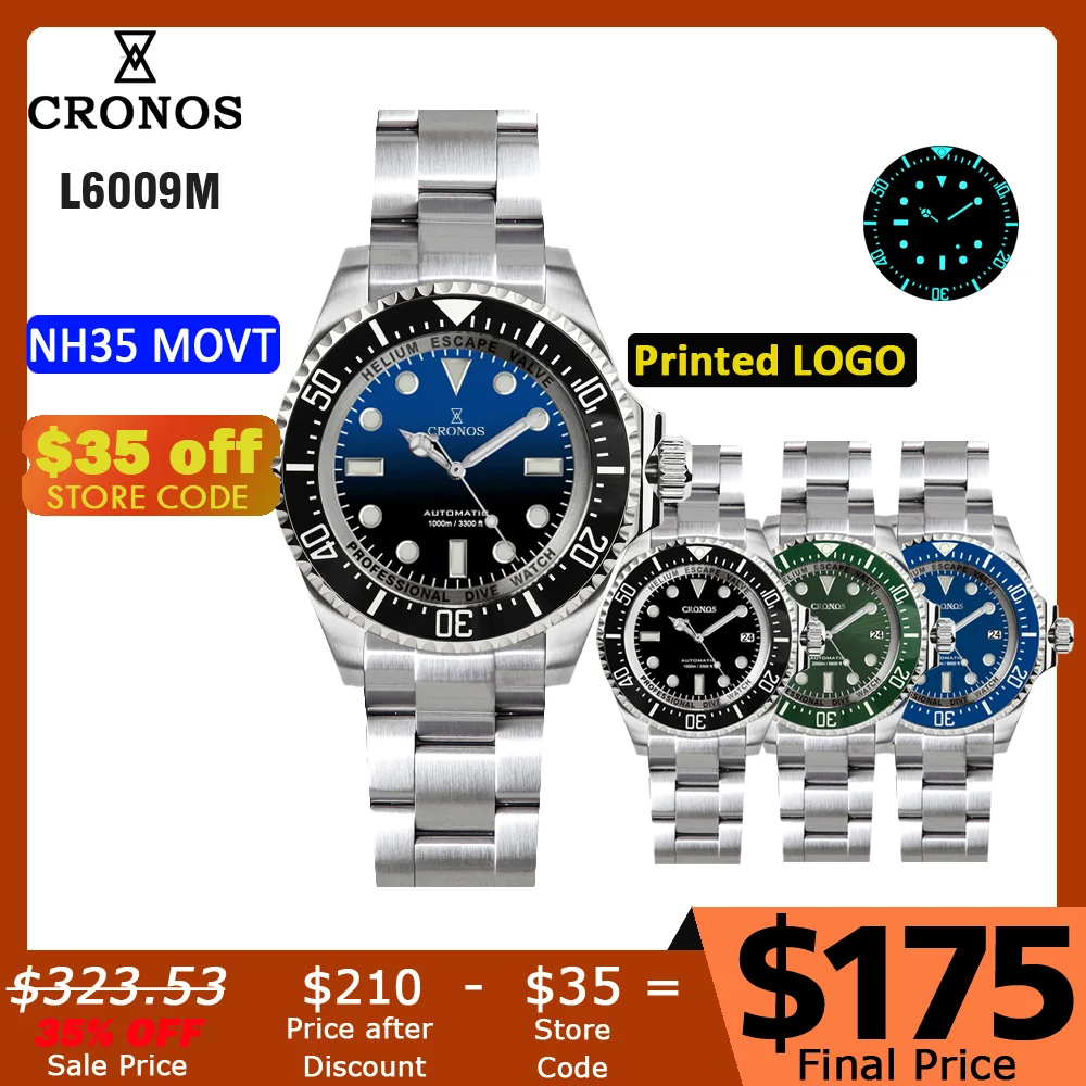 Cronos-Automatic-Diving-Watch-Stainless-Steel-2000-Meters-Water ...