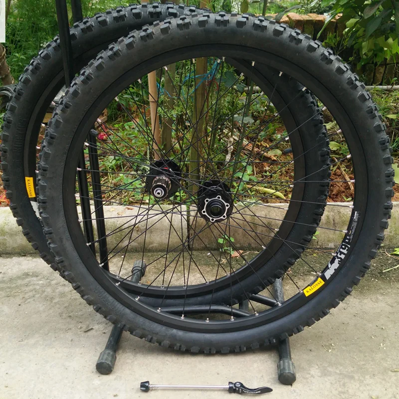 Kalosse 20X110MM Mountain Bicycle Wheel +Tires 4 Bearings Hubs 26 ...