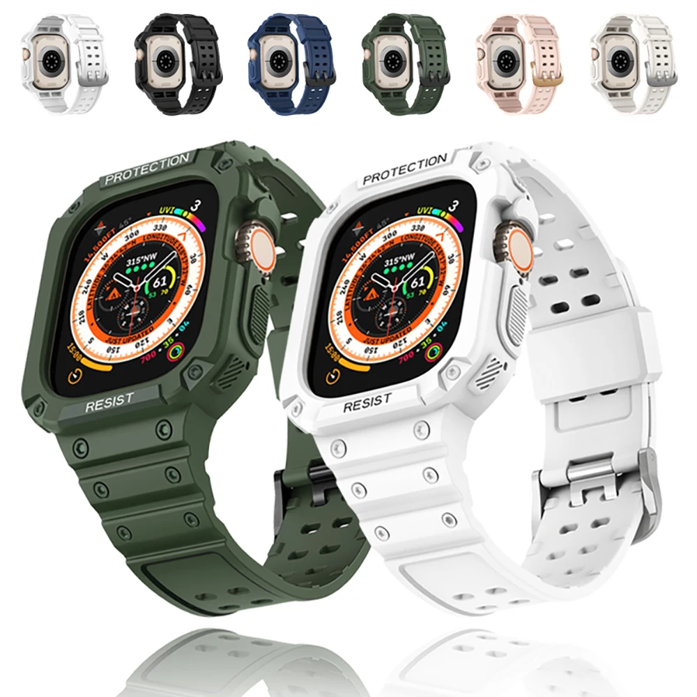 Case-and-Strap-for-Apple-Watch-Band-Ultra-49mm-WatchBand-TPU-Protective ...
