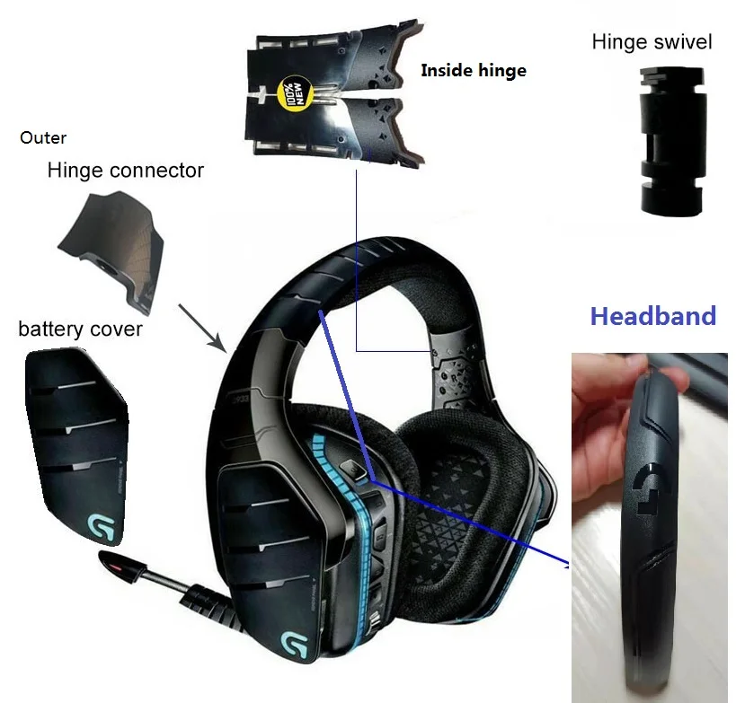Reparar-Pe-as-para-Logitech-G933-G935-G633-G635-G533-Gaming-Headphones ...