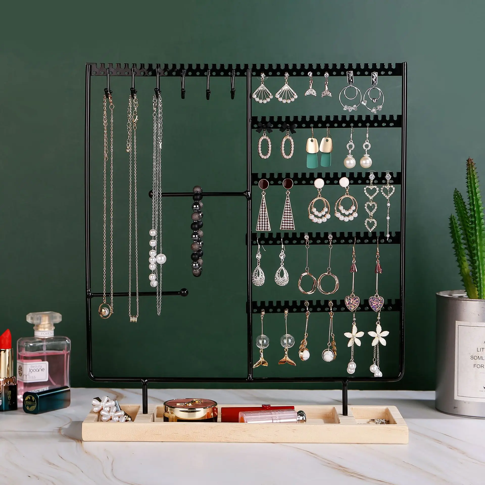 Multifunctional-Earring-Display-Rack-Necklace-Ring-Storage-Rack ...