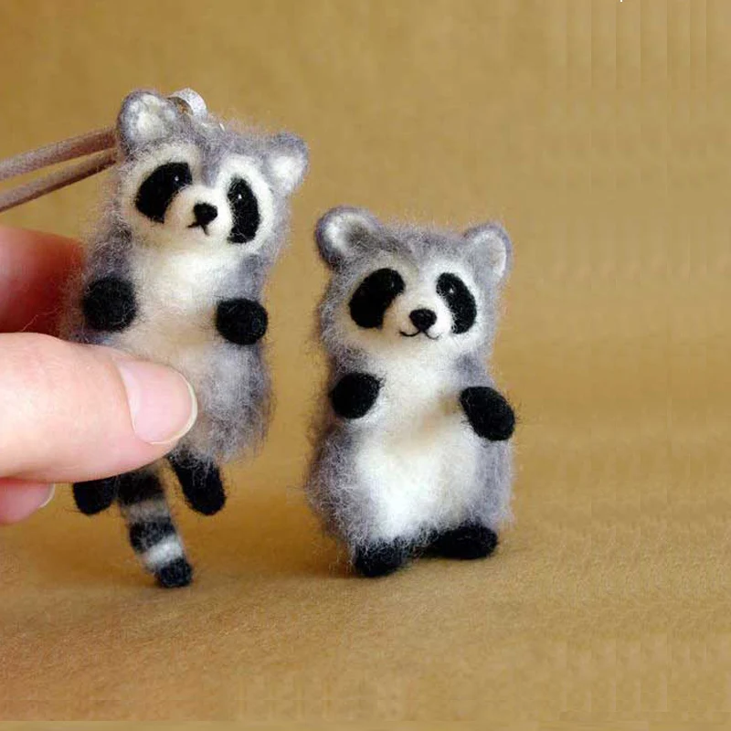 Non-Finish-Kit-Funny-Lovely-Cat-Dog-Panda-Raccoon-Pocket-Animal-Wool ...