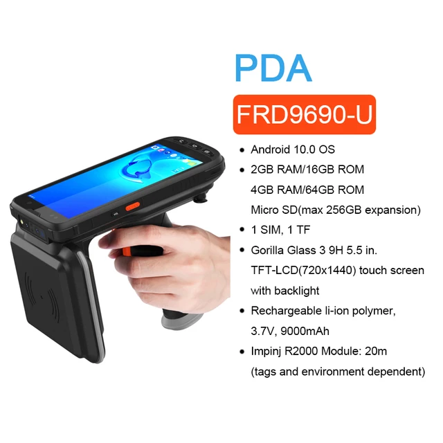 Android 10 Kézi Vonalkód Pda -Szkenner Adatgyűjtő Uhf Termial Rfid ...