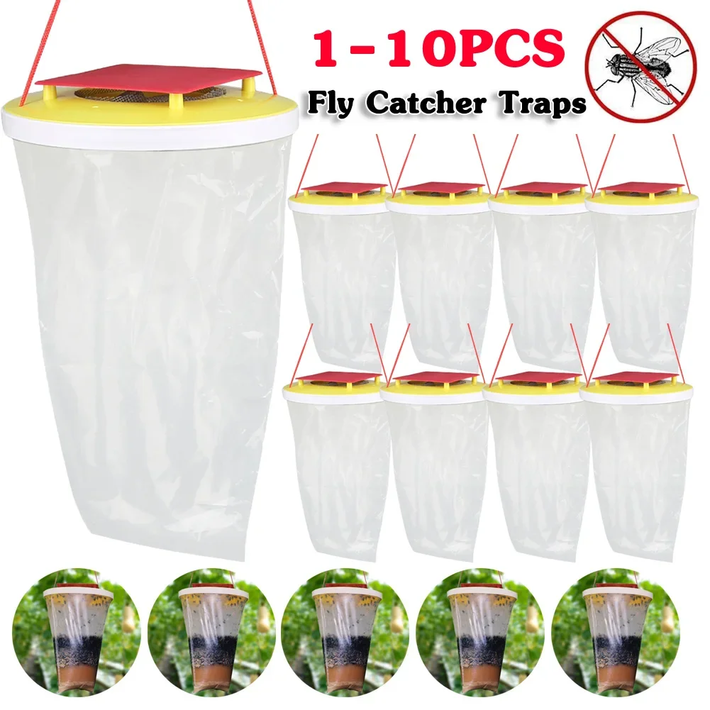 1-10pcs-Fly-Catcher-Hanging-Cages-Killer-Pest-Control-Reusable-Hanging ...