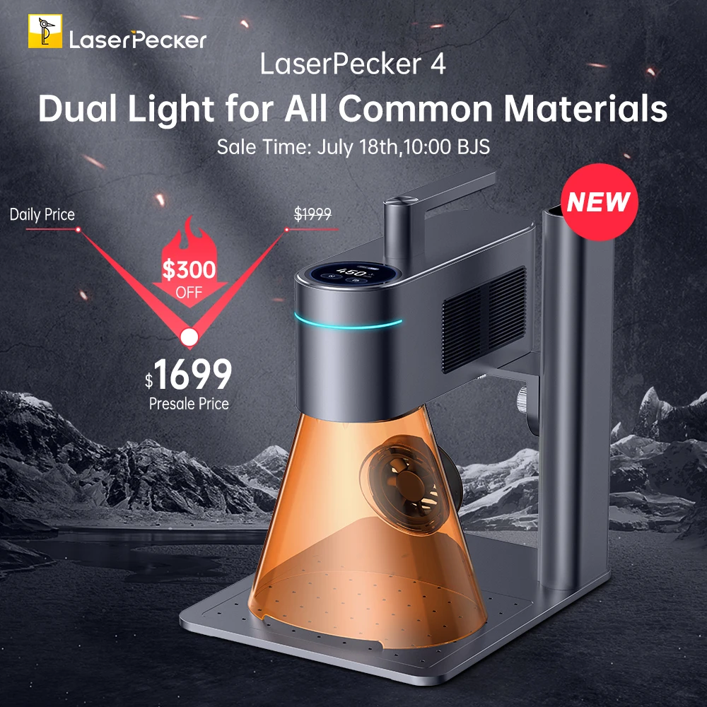 Laserpecker 4 lp4レーザー彫刻機,すべての素材用のレーザー彫刻機,デュアルライト,金属,木材,プラスチックの彫刻