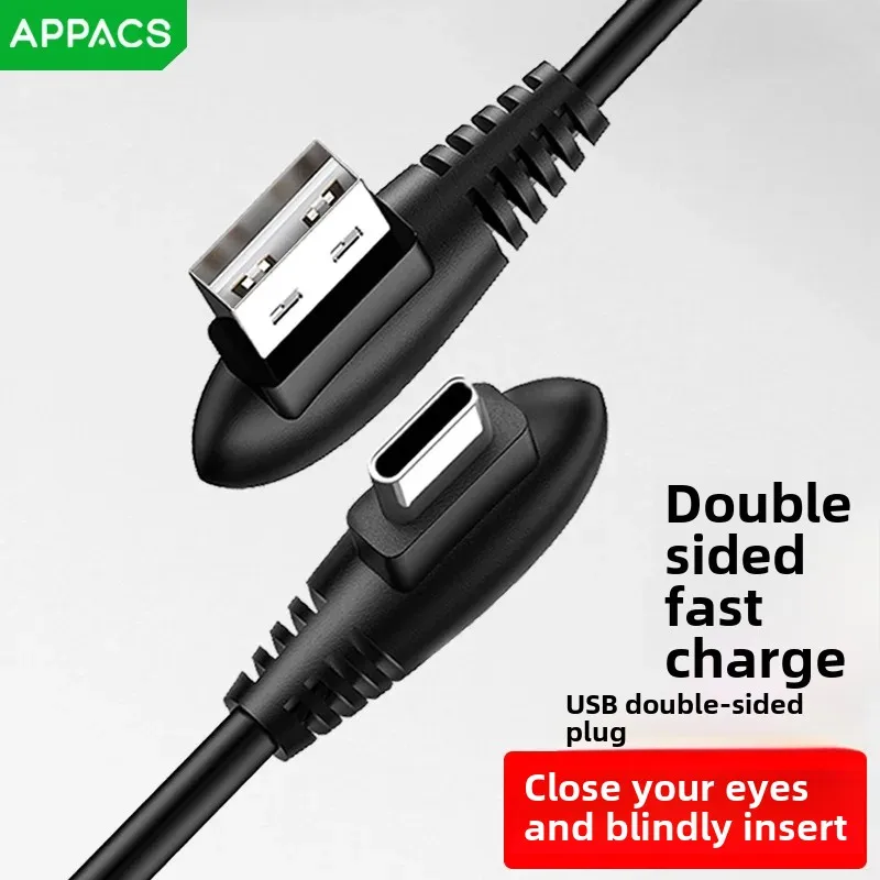 Double-bend-Android-Data-Cable-Micro-Type-c-Usb-Dual-sided-Charger ...
