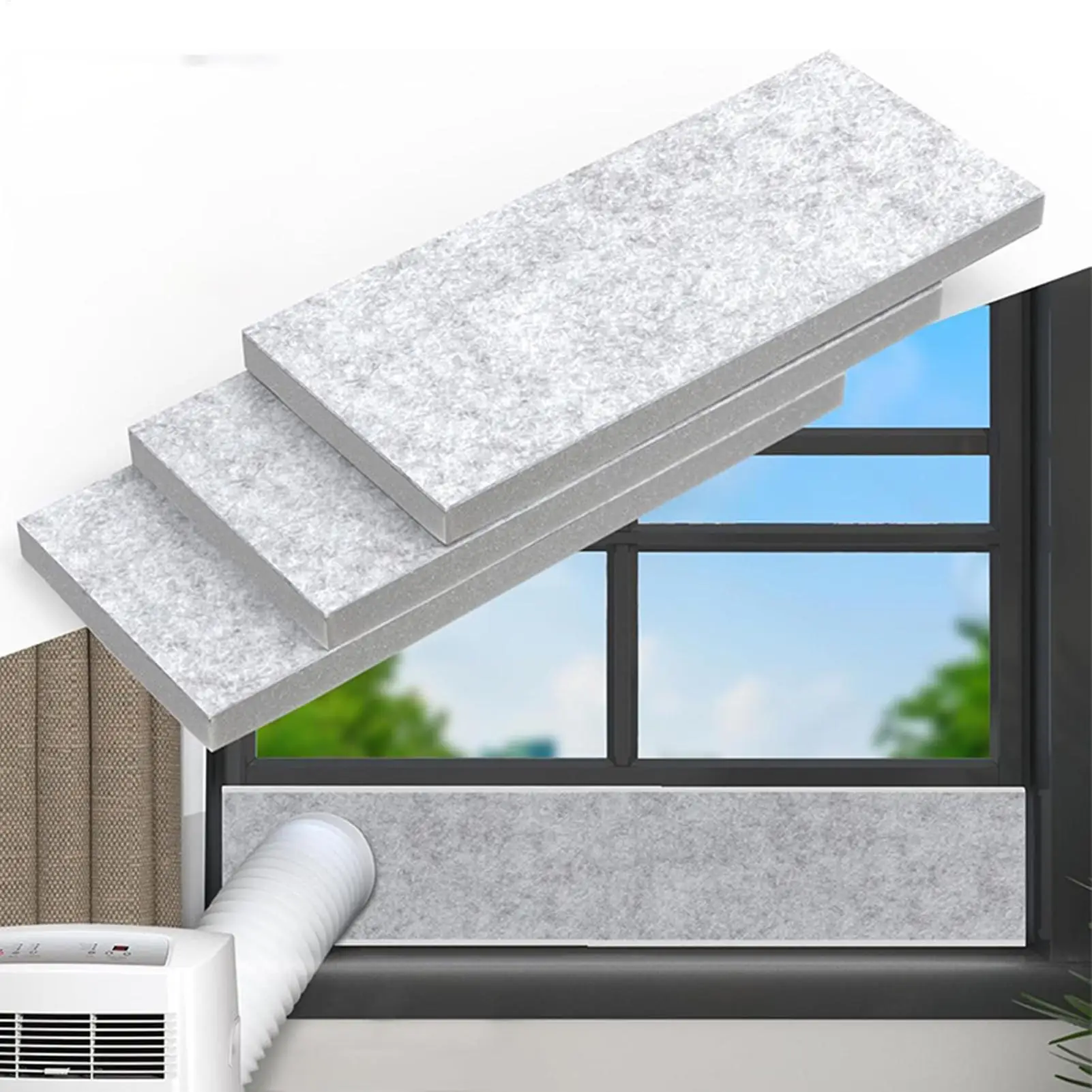 Portable AC Window Vent Kit AC Window Side Panels Insulation Vent Kit ...