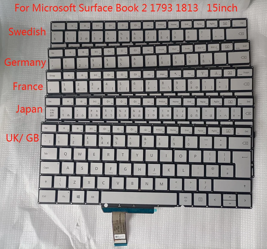 For-New-Microsoft-Surface-Book-2-1793-1813-Keyboard-UK-GB-Japan-Germany ...