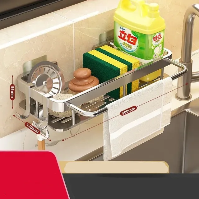 Edénytisztító Állvány Konyhai Függő Rúd Ingyenes Fúró Tárolóhorog ...