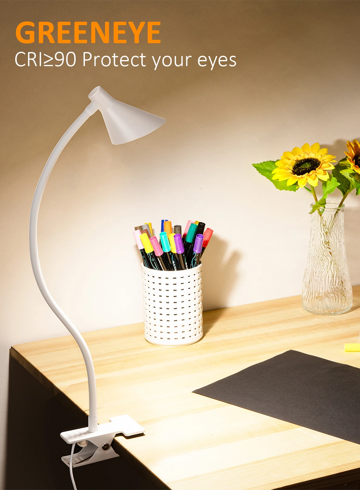 Reading Light, USB Clamp Lamp for ChildReading Book in Bed at Night ...