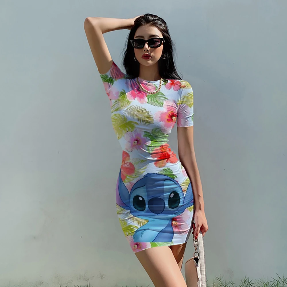Robe-de-plage-moulante-Sexy-avec-imprim-de-dessin-anim-Disney-Stitch ...