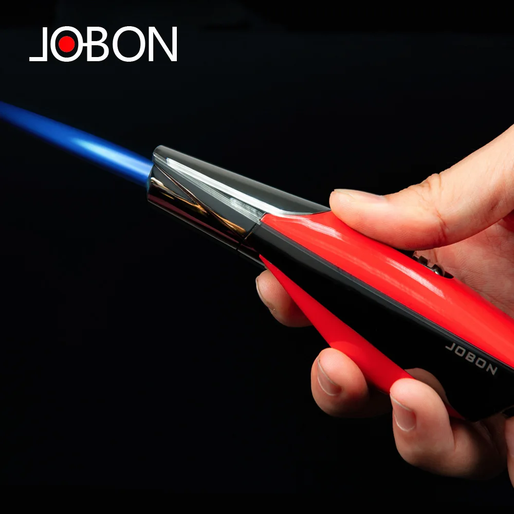 JOBON-Metal-Outdoor-Windproof-Butane-Gas-Lighter-Blue-Flame-Straight ...