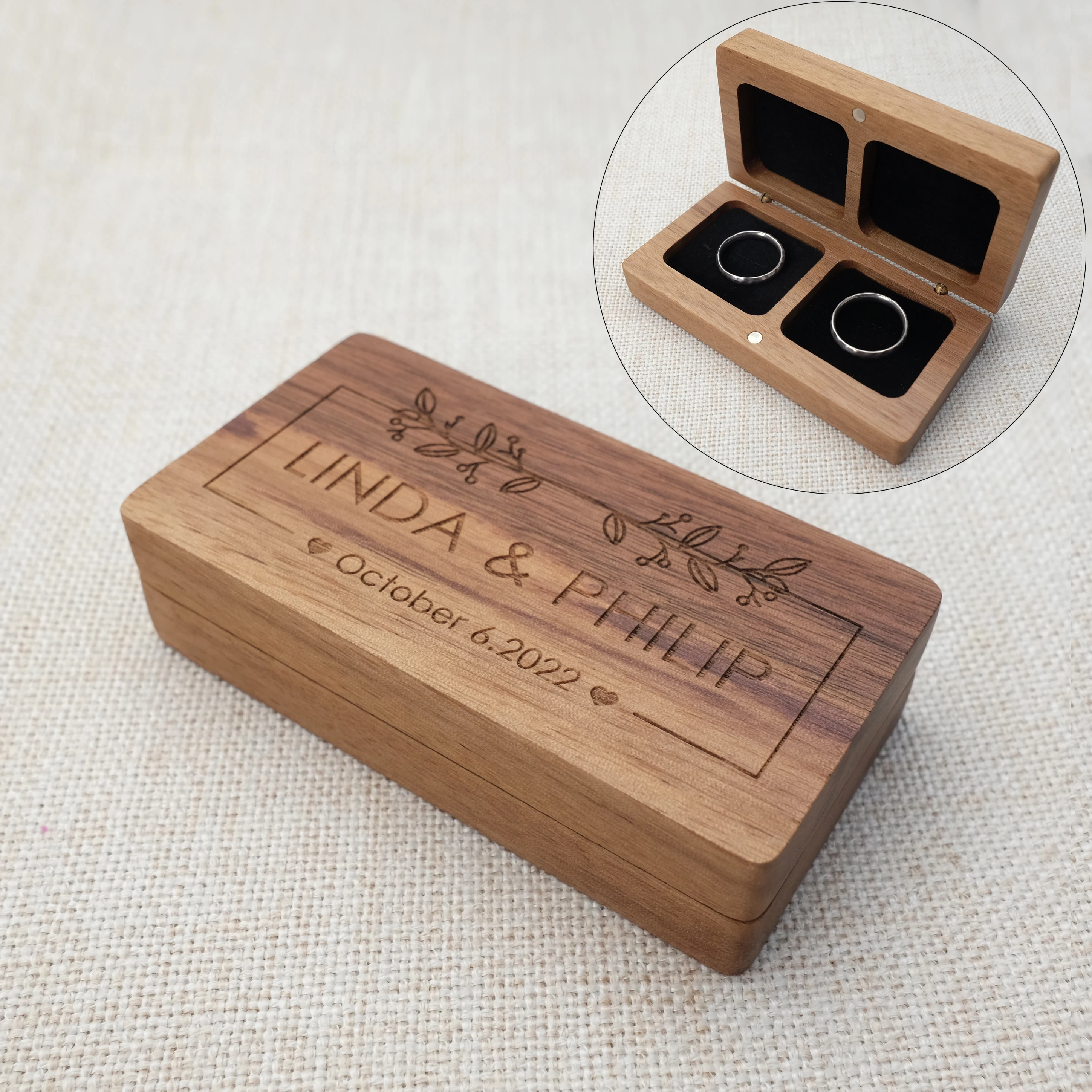 Custom-Wedding-Rings-Box-Personalised-Wedding-Rings-Holder-Rustic-Wood ...