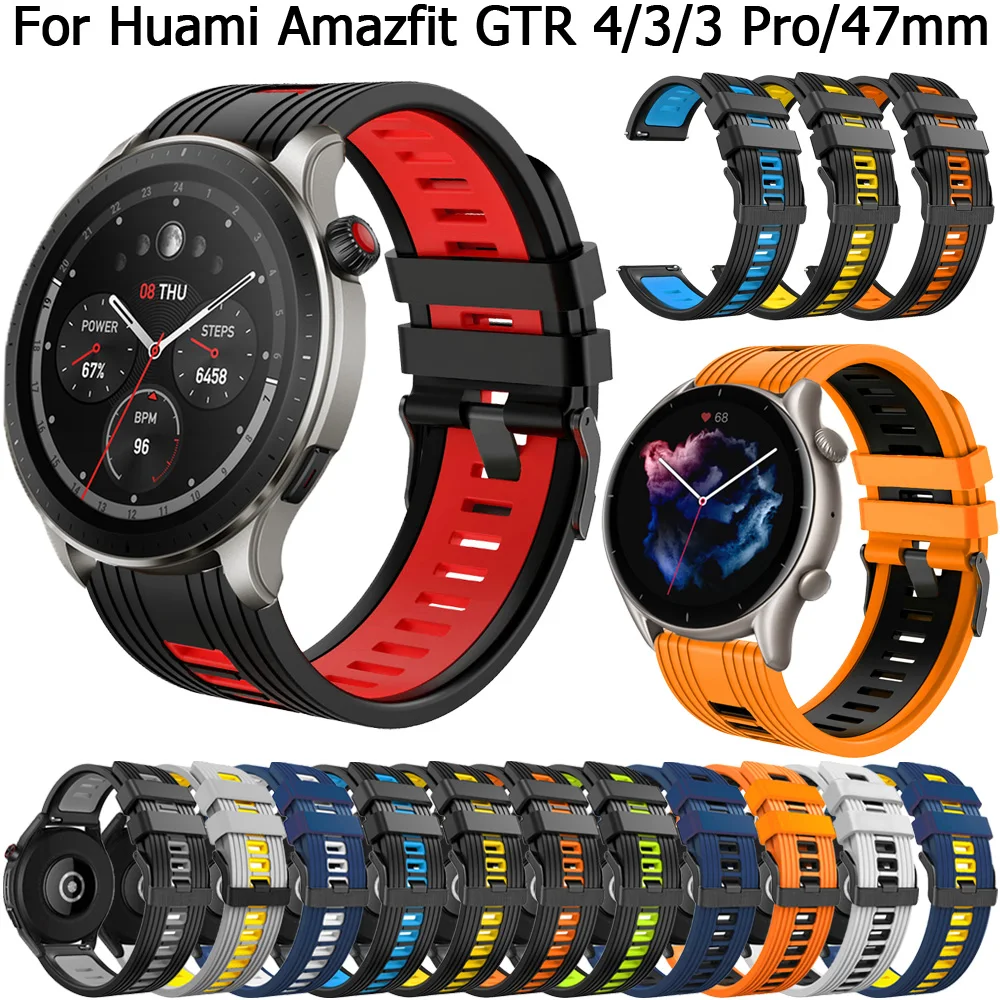 Silicone Strap For Huami Amazfit GTR 4 3 Pro 2/2e/47mm/GTR4 Watch Band ...