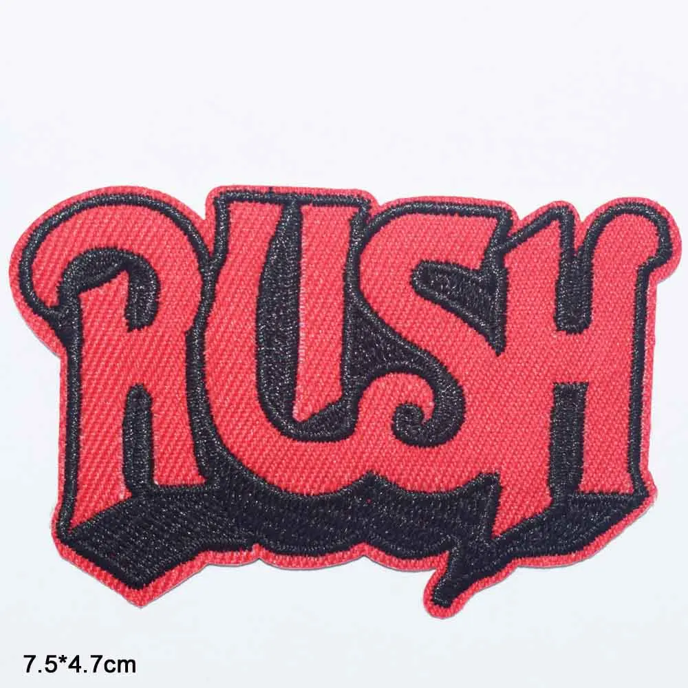 Red-Yellow-Red-Word-Rush-Iron-On-Embroidered-Clothes-Patches-For ...