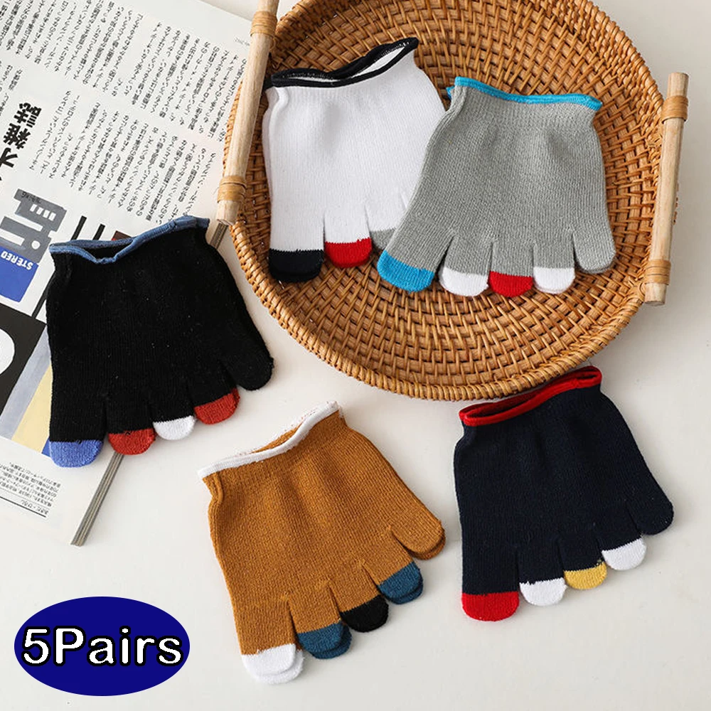 5Pairs-Funny-Cotton-Five-Fingers-Socks-Men-Summer-Invisible-Half-Palm ...