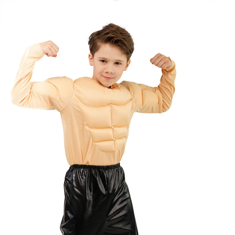 Fake Abdominal Muscles Funny Little Boy Muscle T-shirt Clothing ...