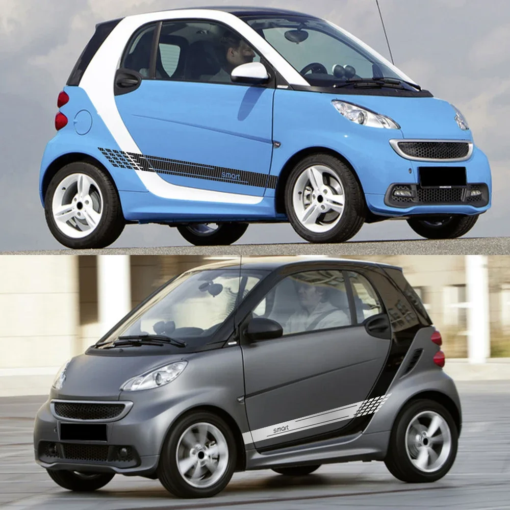 2Pcs Car Door Side Skirt Stripe Stickers For Smart Fortwo Forfour 453 ...