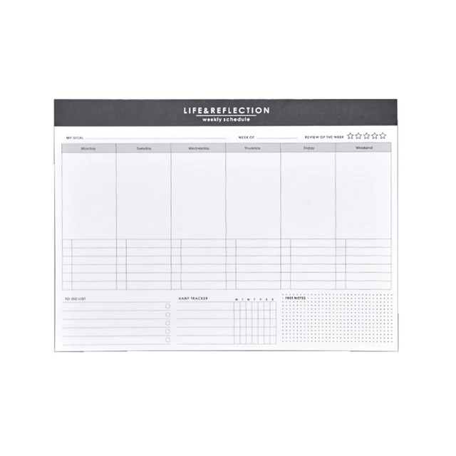 Tear-Off Pad Weekly Calendar Pad Schedule Planner Monthly Organiser To ...