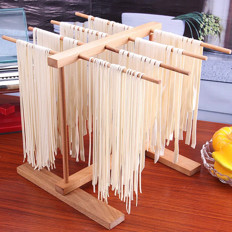 8-Row-Wooden-Handmade-Spaghetti-Pasta-Drying-Rack-Vermicelli-Linguine ...