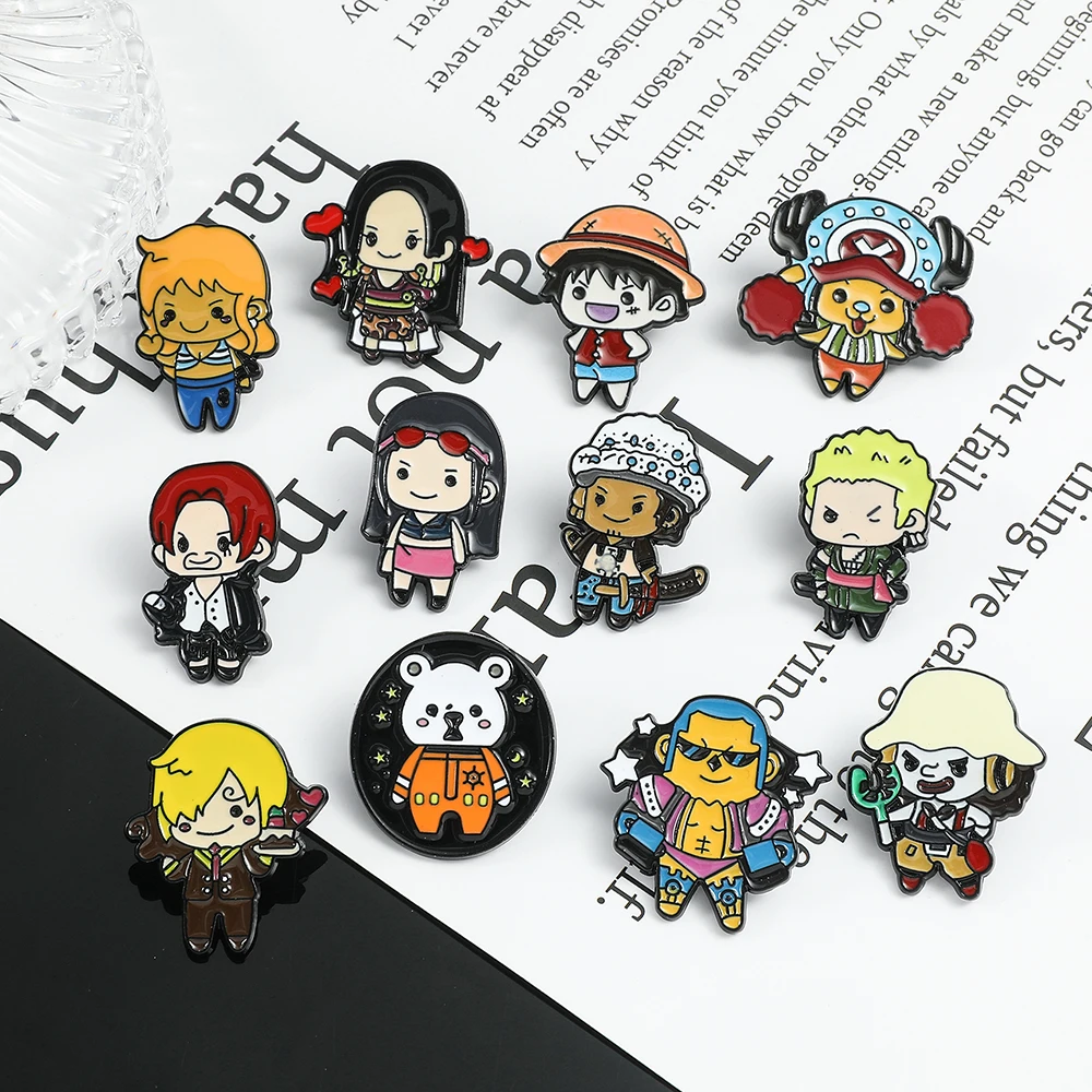 Anime-japon-s-One-Piece-Lapel-Pin-Pin-Esmaltado-para-Mochila-Broche ...