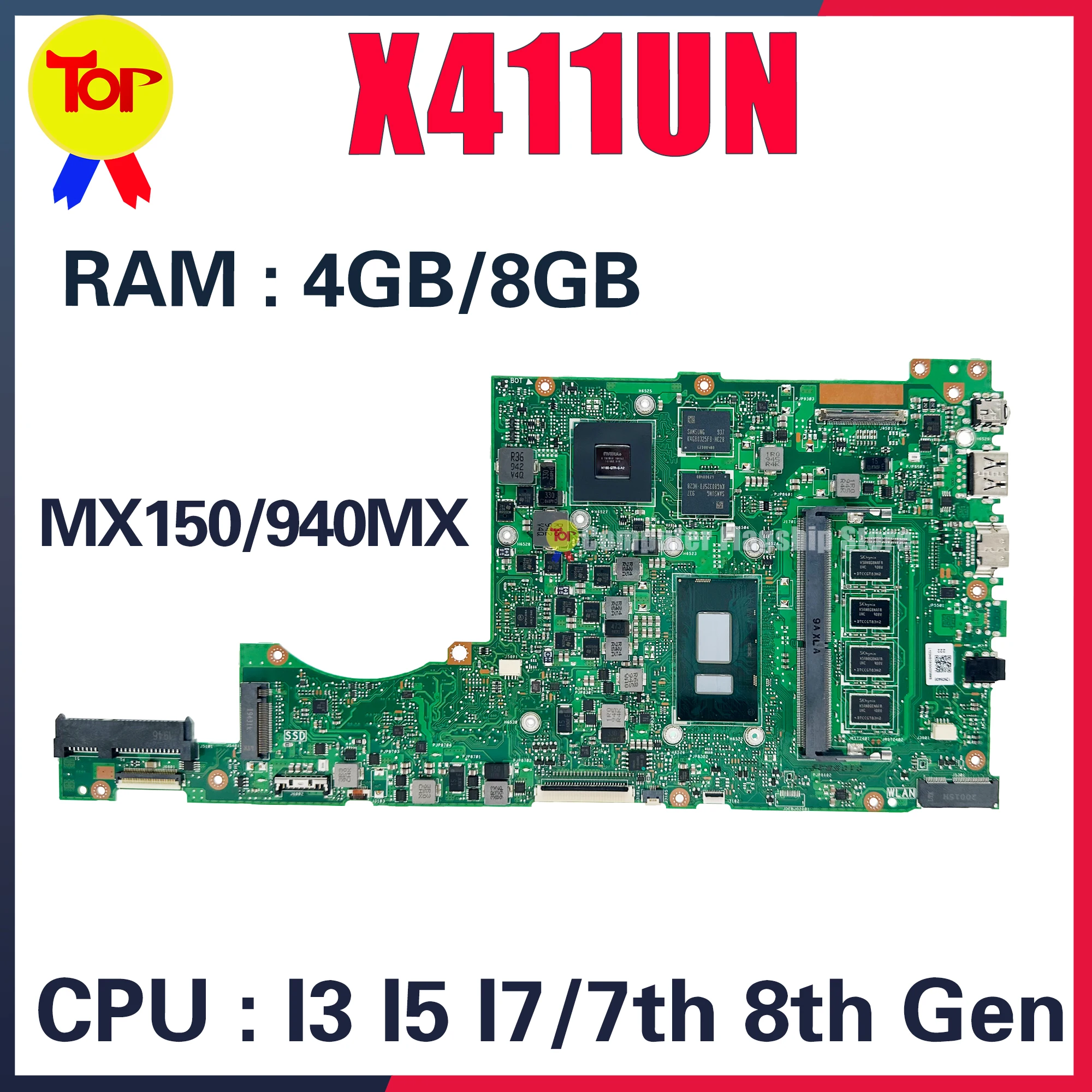KEFU-X441UN-Mainboard-S4000V-X411UQ-S4200V-X411UF-K411U-A411U-S4100V ...