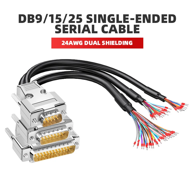 232-Serial-Port-Wire-DB9-DB15-DB25-Data-Cable-24AWG-9-15-25-Pin-Single ...