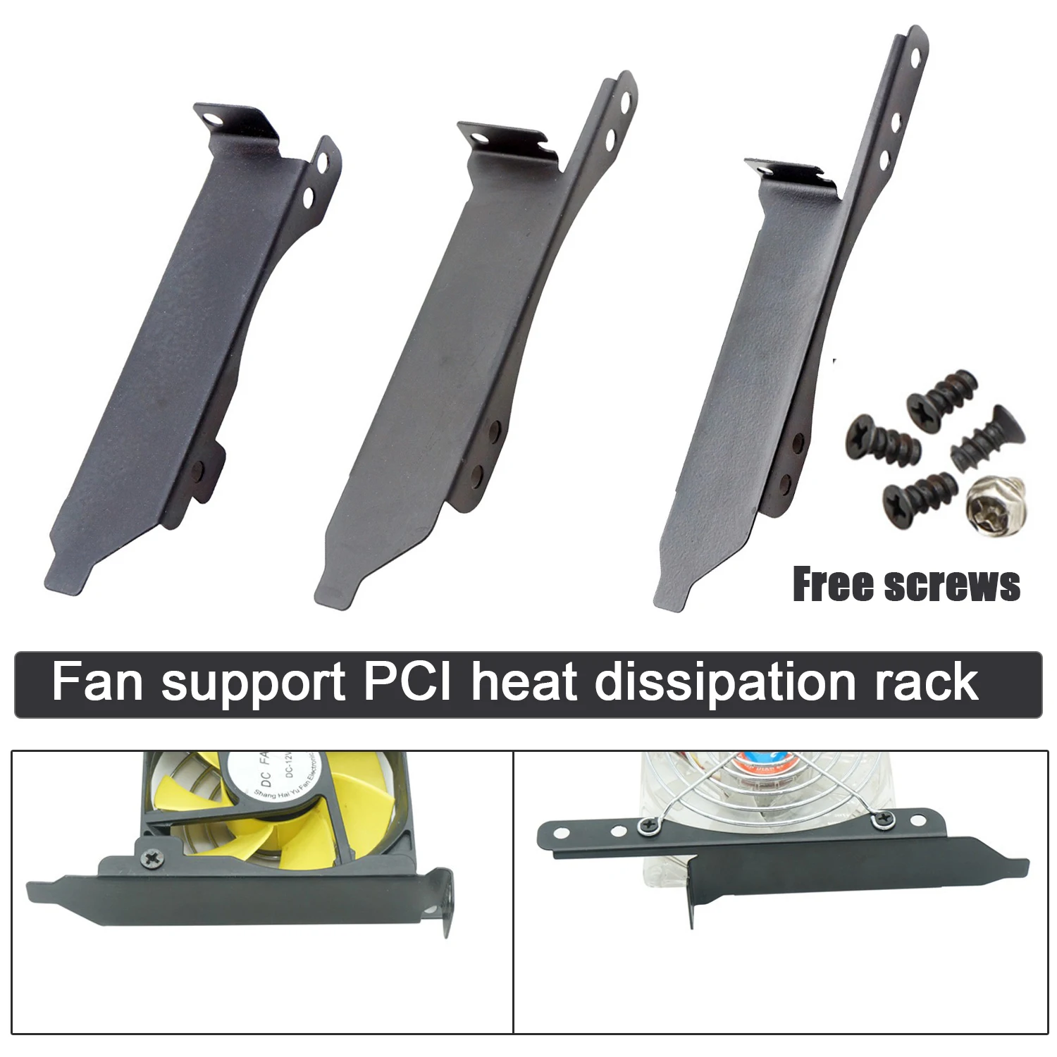 Dual Fan Mount Rack for Cooling Fan Bracket Connector Screw Set ...