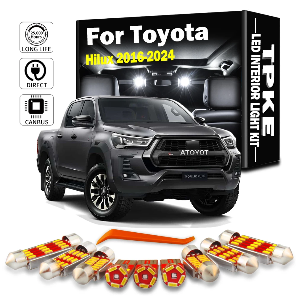 TPKE-8Pcs-LED-Interior-Reading-Map-Light-Kit-For-Toyota-Hilux-2016-2017 ...