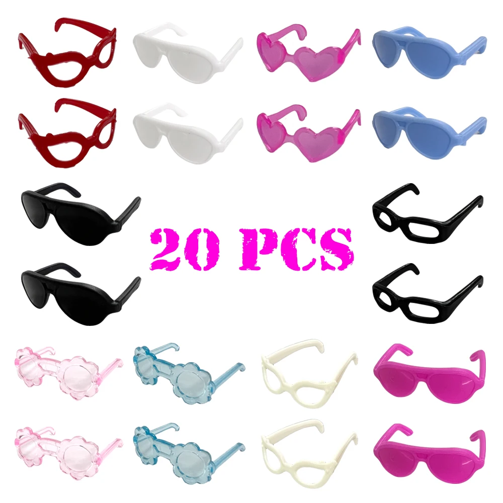 20 Pcs/Set Colourful Glasses Doll Accessories Summer Sunglasses Cool ...