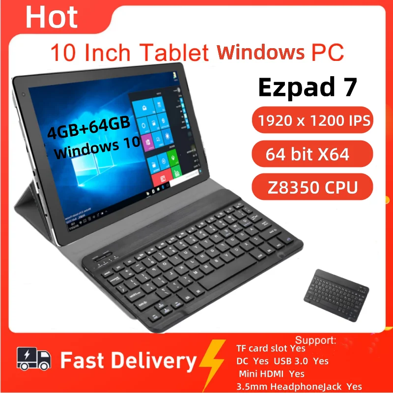 Ezpad-P7-Windows-10-Tablet-PC-10-1-Polegada-4GB-de-RAM-ROM-64GB-Quad ...