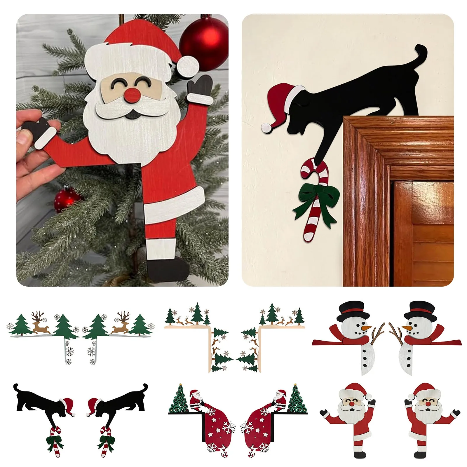 Christmas-Wooden-Corner-Door-Frame-Wall-Signs-Christmas-Decoration-Door ...