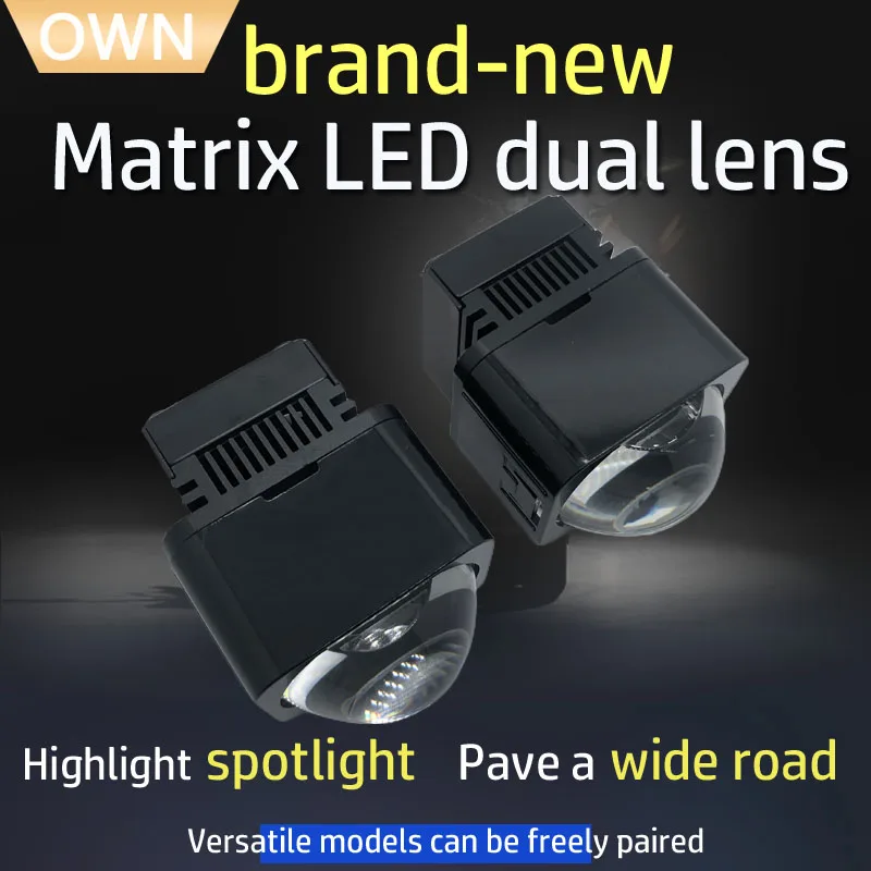 OWN DJM 1.5" MATRIX 42MM BI LED PROJECTOR LENS BILED HIGH LOW DUAL BEAM ...