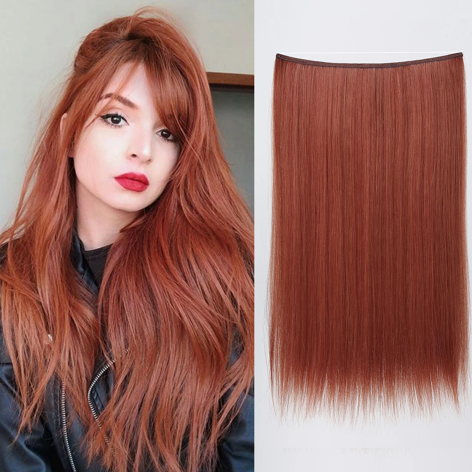 Synthetic-Wire-Hair-Extensions-No-Clip-Invisible-Hair-Extensions-Long ...