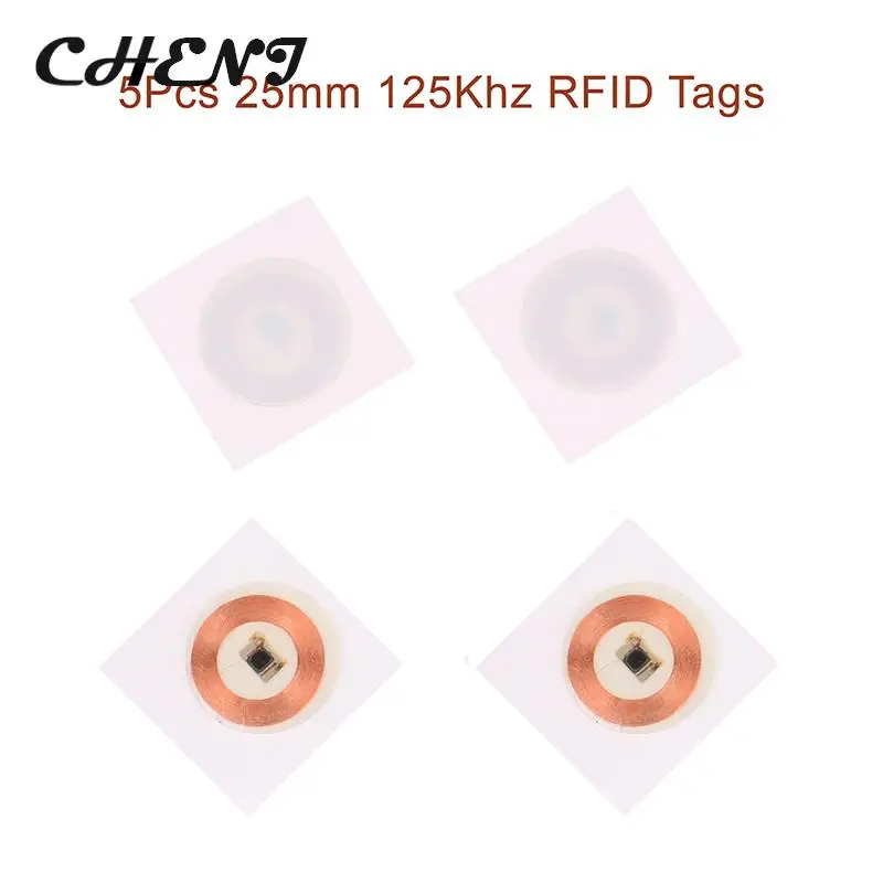 5Pcs-25mm-125Khz-RFID-Tags-TK4100-Writable-Stickers-Proximity-Cards ...