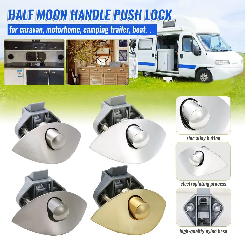 1Pc 22mm Camper Car Half-moon Push Lock RV Caravan Boat Motor Home ...
