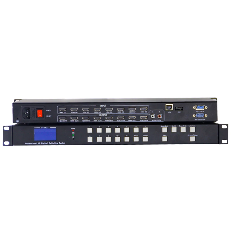 8x8 4x4 HDMI Matrix Switch with Audio, Ethernet APP RS232 IR Button 6 ...