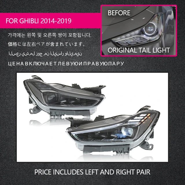 LED Lights Headlights Assembly For Maserati Ghibli 2014-2019 Head ...