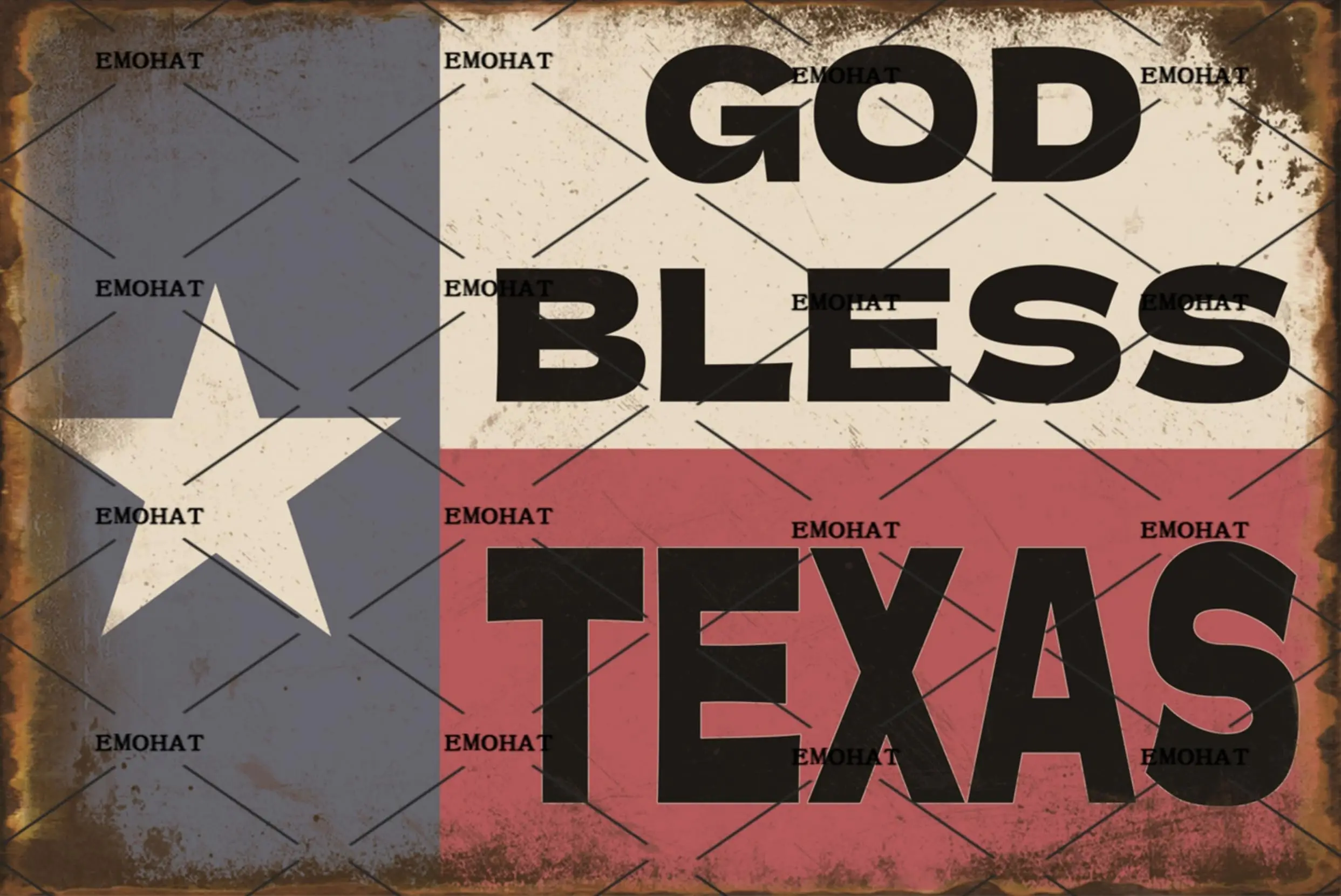 EMOHAT-Vintage-Wall-Decor-Tin-Sign-God-Bless-Texas-Metal-Plaque-Texas ...